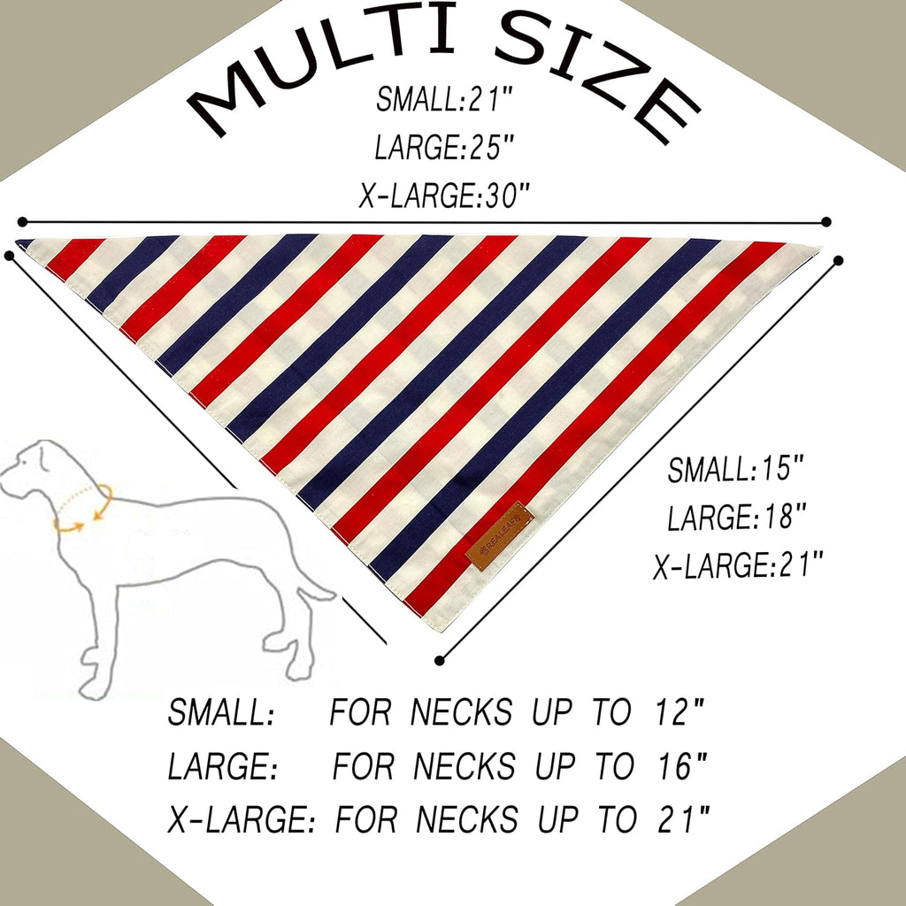 4Th of July Dog Bandanas 2 Pack, Reversible American Flag Pet Scarf fo ...